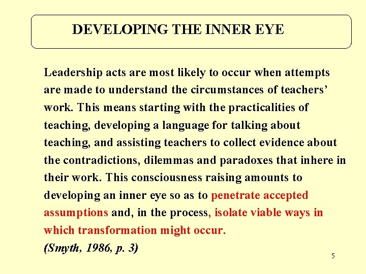 Supporting challenging and embedding small class pedagogy John