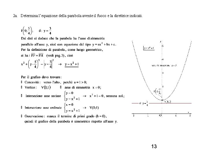 LA PARABOLA 1 ARGOMENTI TRATTATI 1 Lequazione della
