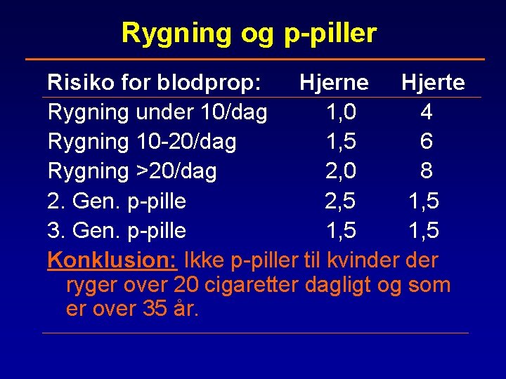 Ppiller HT og apopleksi jvind Lidegaard Gynkologisk Klinik