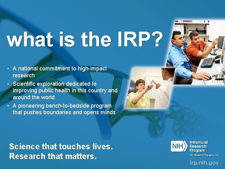 what is the IRP A national commitment to