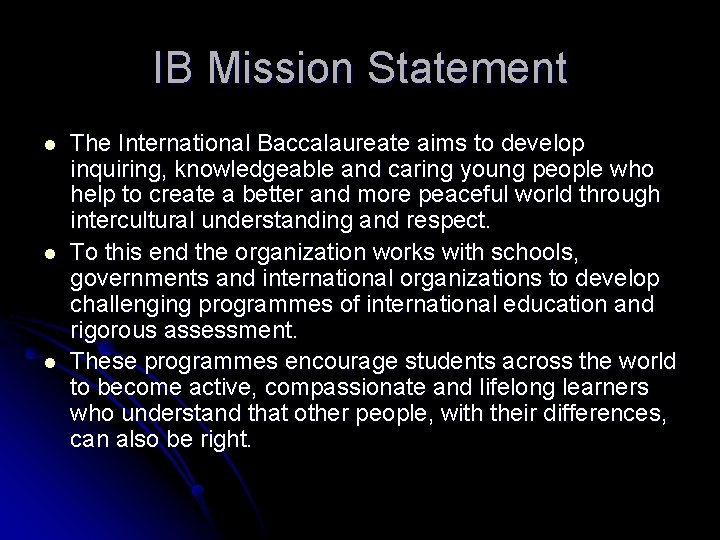 International Baccalaureate Diploma Program MVHS Candidate School Timeline