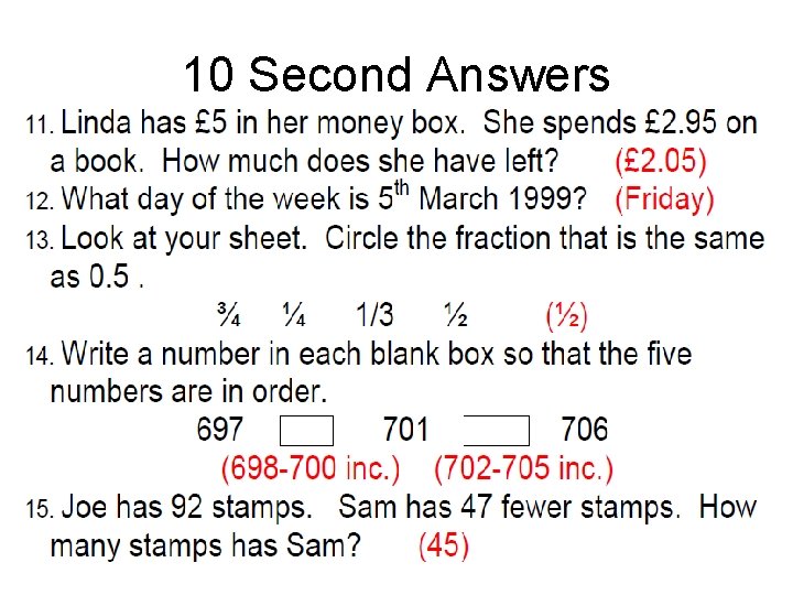 Year 3 Mental Maths Test 1 Week 2