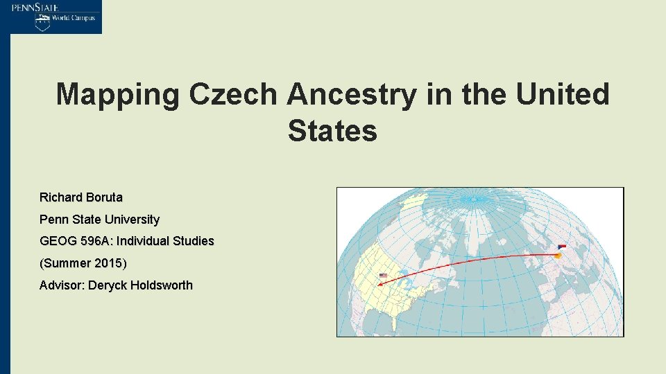 Mapping Czech Ancestry in the United States Richard
