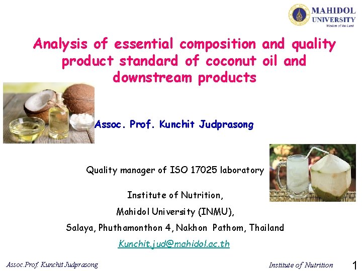 Analysis of essential composition and quality product standard