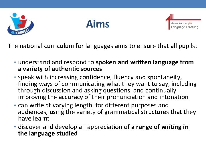 ALL CONNECT KS 3 PROGRAMME Literature Selfaccess version