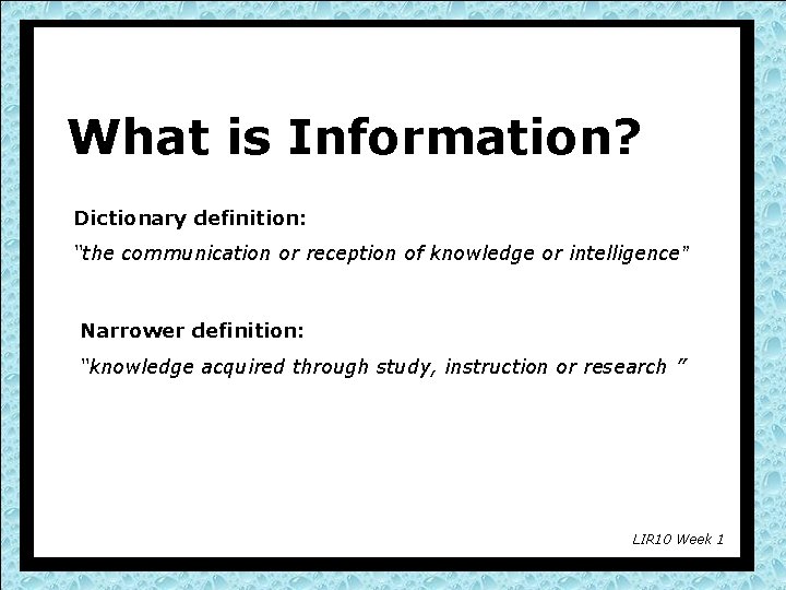 What is Information Dictionary definition the communication or