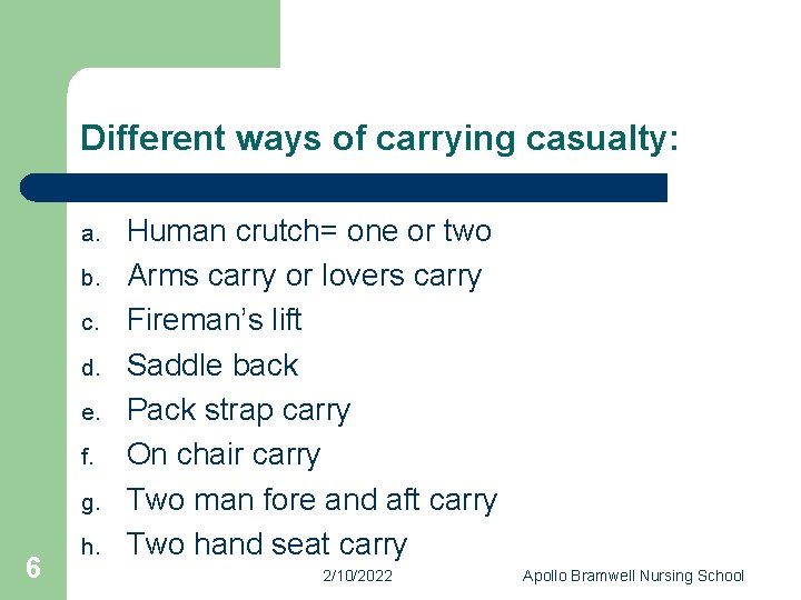 First Aid BANDAGING AND TRANSPORTING PATIENT 1 2102022