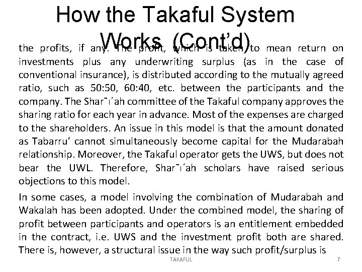 TAKAFUL 1 TAKAFUL AN ALTERNATIVE TO CONVENTIONAL INSURANCE