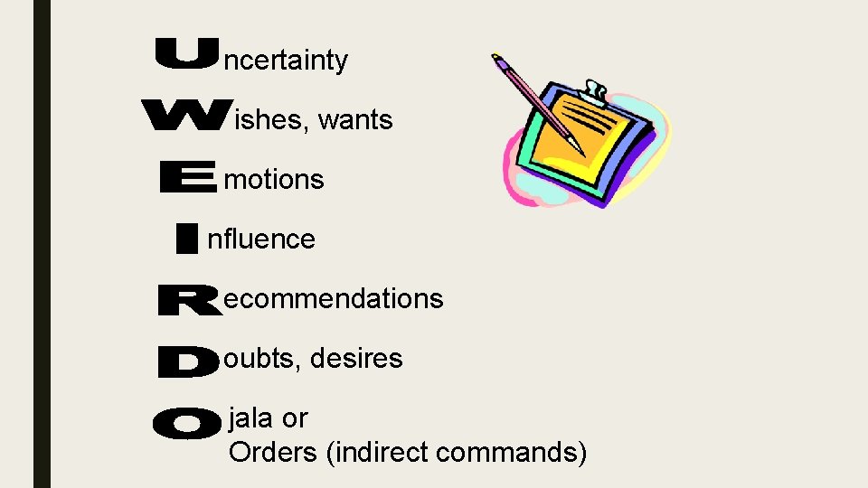 THE SUBJUNCTIVE VERBS LIKE GUSTAR UWEIRDO Verbs like