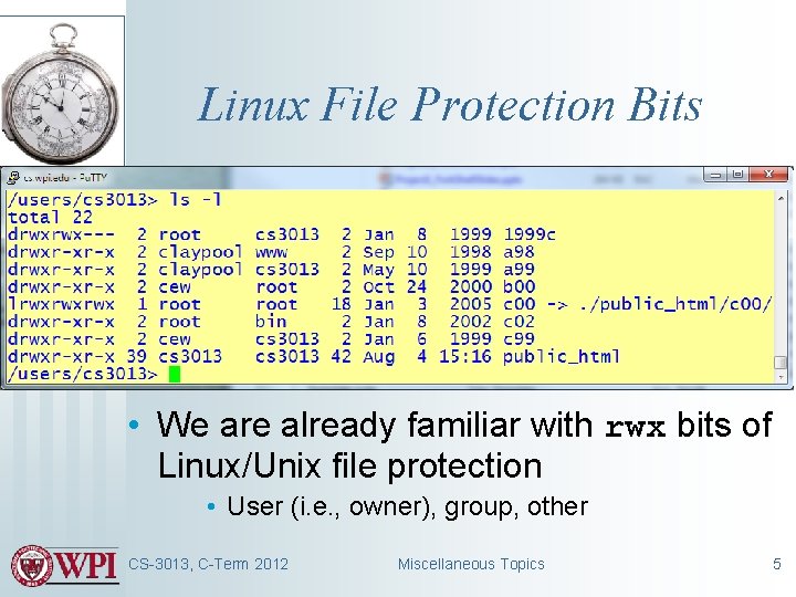Miscellaneous Topics CS3013 Operating Systems Hugh C Lauer