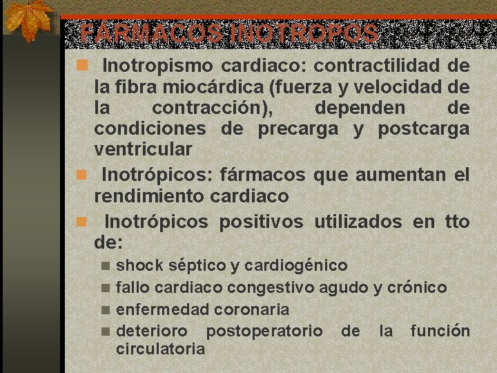 FRMACOS CARDIOVASCULARES EN ANESTESIA Y REANIMACIN C M