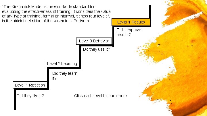 Kirkpatricks Four Level Training Evaluation Model Analyzing Training