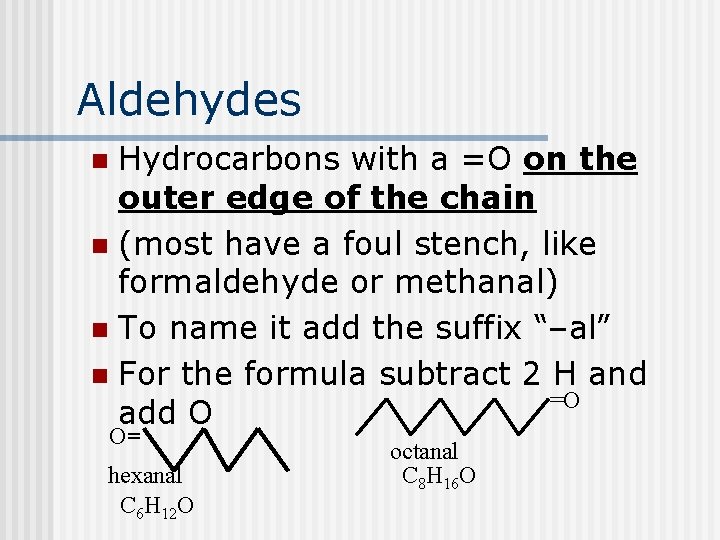Functional Groups Things attached to carbon chains Functional