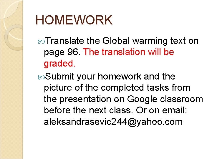 Open your books on page 95 The section