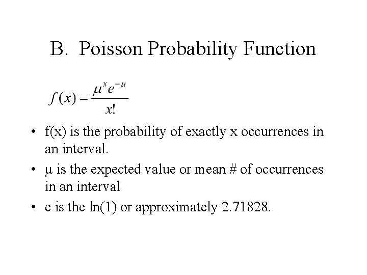 Chapter 5 part C V Poisson Probability Distribution