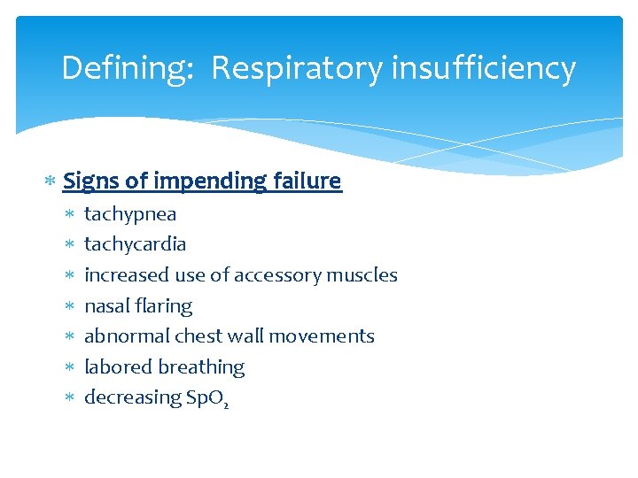 Pulmonary Gas Exchange Acute Respiratory Insufficiency vs Respiratory