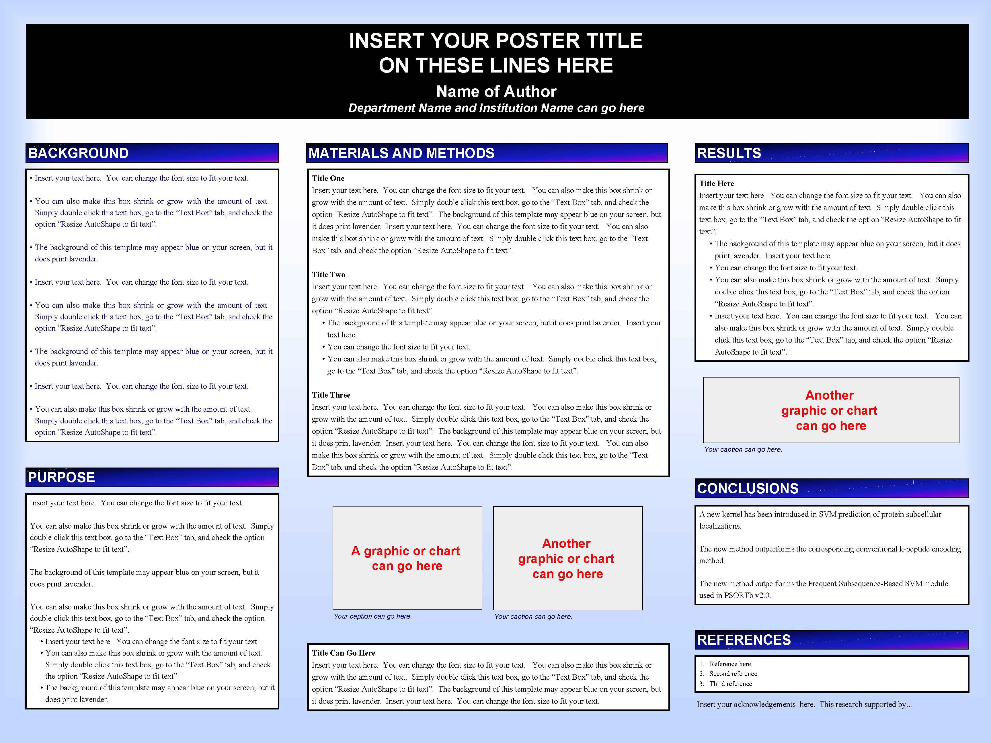 INSERT YOUR POSTER TITLE ON THESE LINES HERE