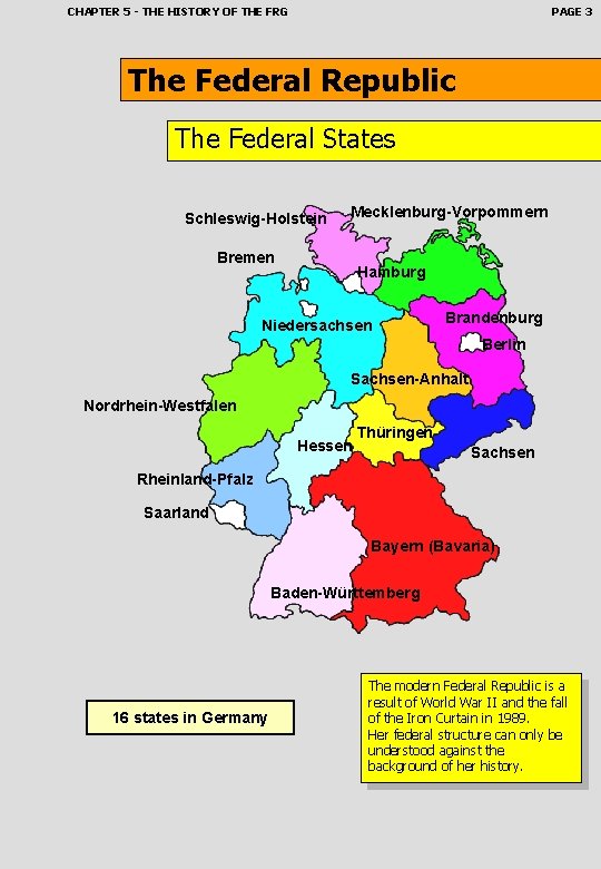 CHAPTER 5 THE HISTORY OF THE FRG Historical