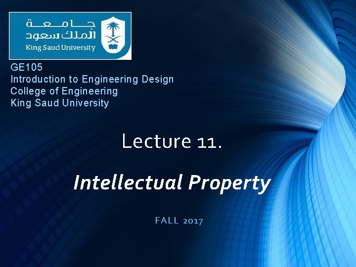 GE 105 Introduction to Engineering Design College of