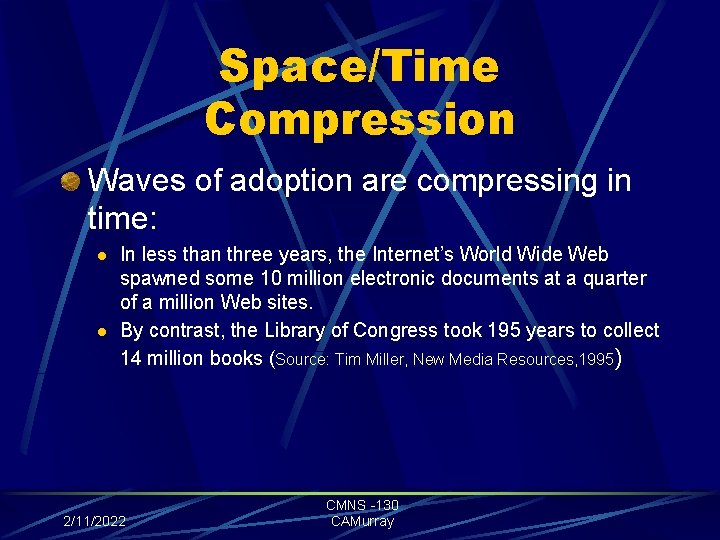 History of Communication 2112022 CMNS 130 CAMurray Todays