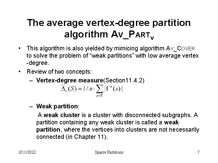 Sparse Partitions Presented by Meiduo Wu Sparse Partitions