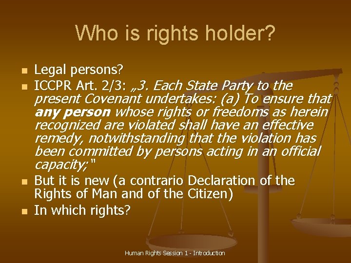 Human rights 1 Introduction Human being and her