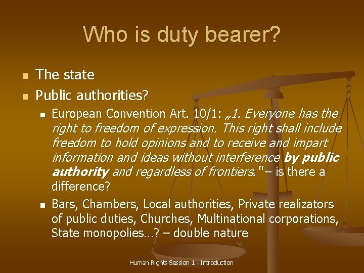 Human rights 1 Introduction Human being and her