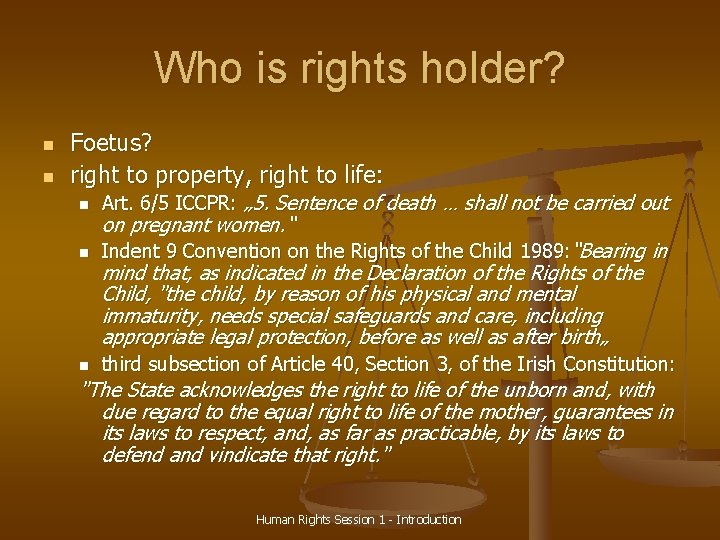 Human rights 1 Introduction Human being and her
