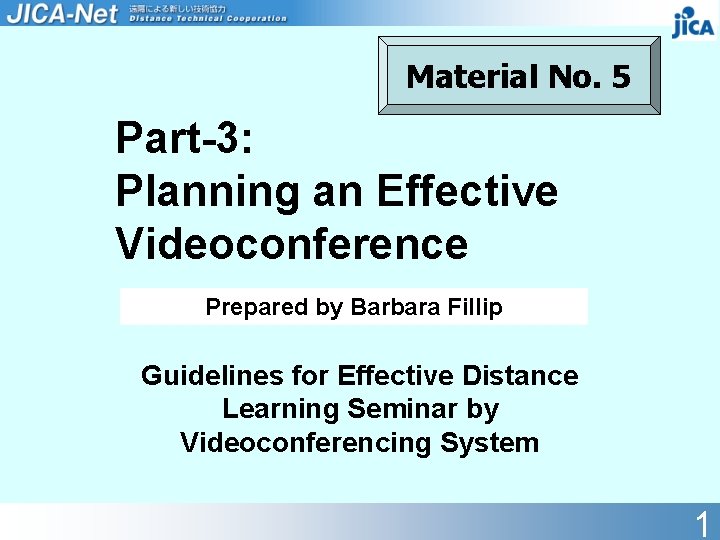 Material No 5 Part3 Planning an Effective Videoconference