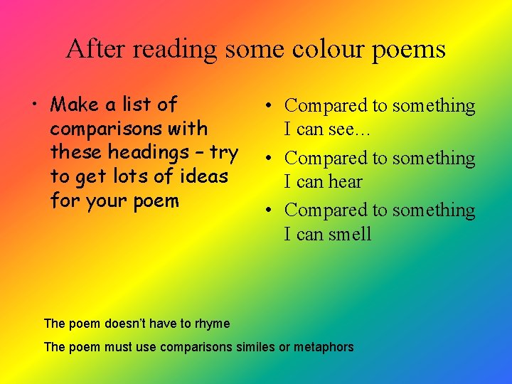 Colour poetry What is your favourite colour What