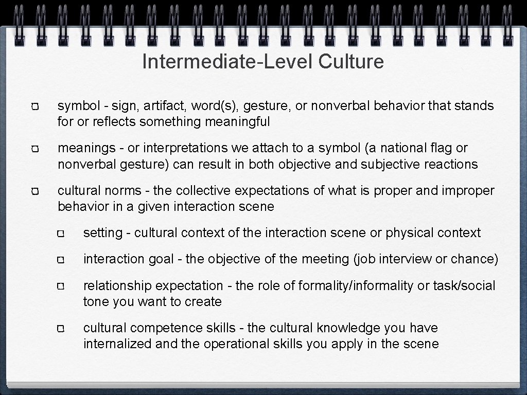 Week 3 Intercultural Communication Chapter Outline Culture Surface