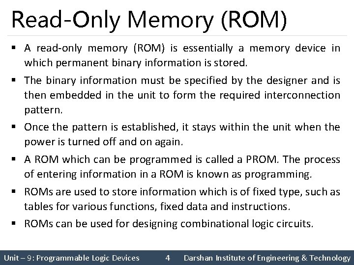 Unit 9 Programmable Logic Devices Hardik Doshi 99789