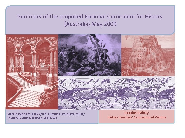 Summary of the proposed National Curriculum for History