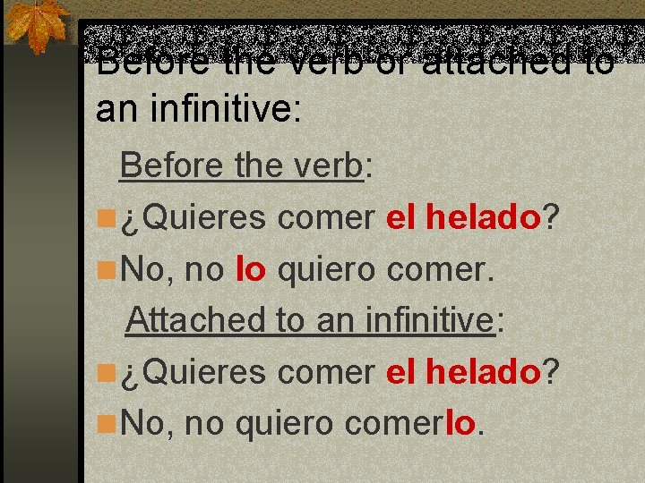 Espanol 3 Leccion 2 Direct Object Pronouns Direct