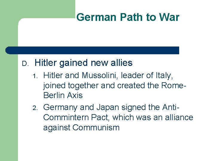 World War II German Path Japanese Path German