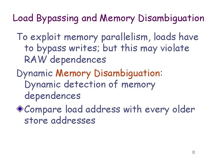 Lecture 11 Memory Data Flow Techniques Loadstore buffer