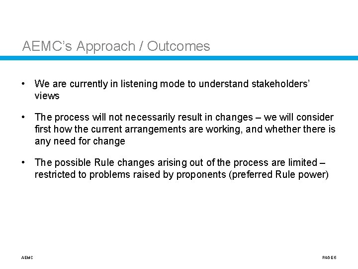 Network Regulation Rule changes The AEMCs process Brisbane