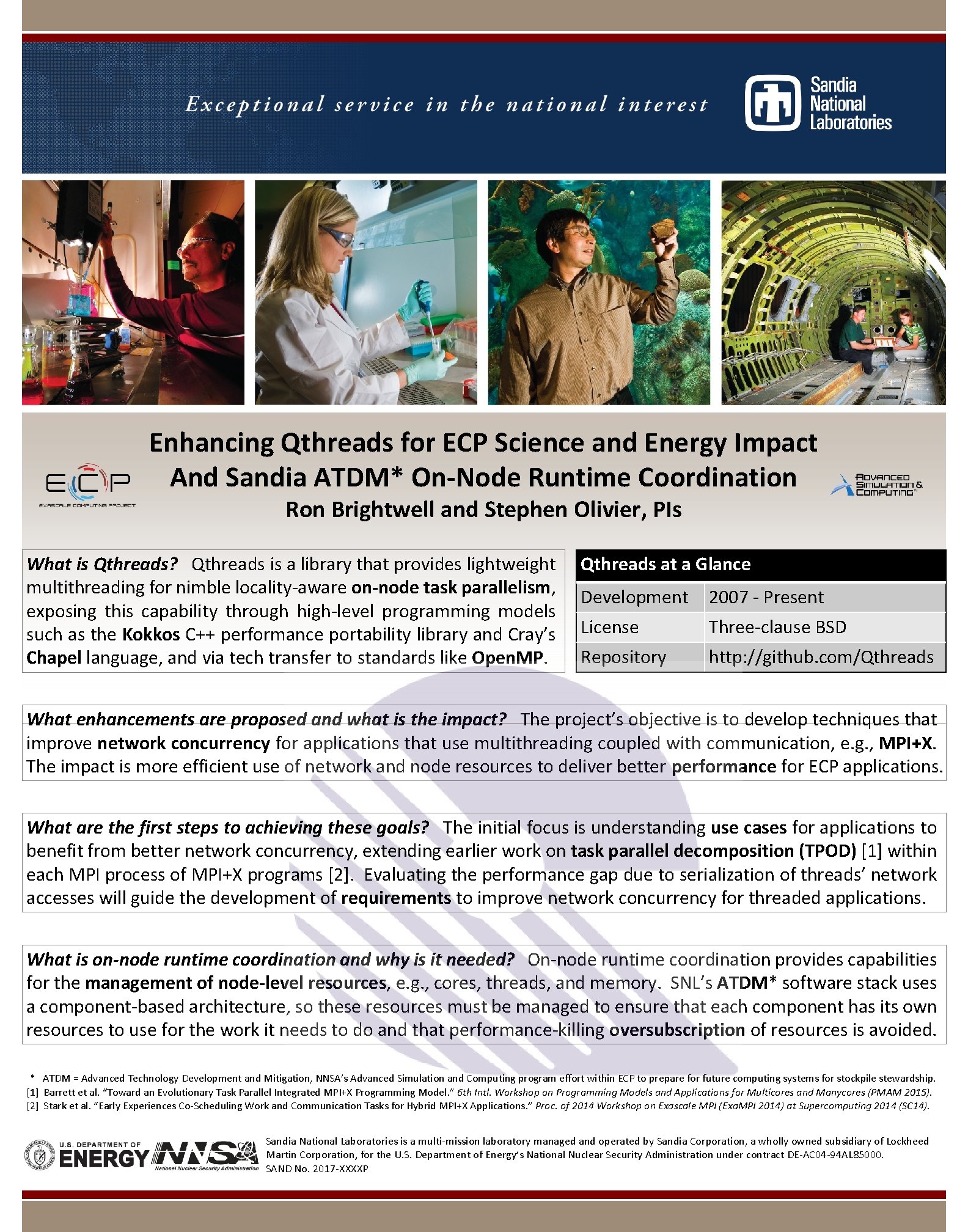 Enhancing Qthreads for ECP Science and Energy Impact