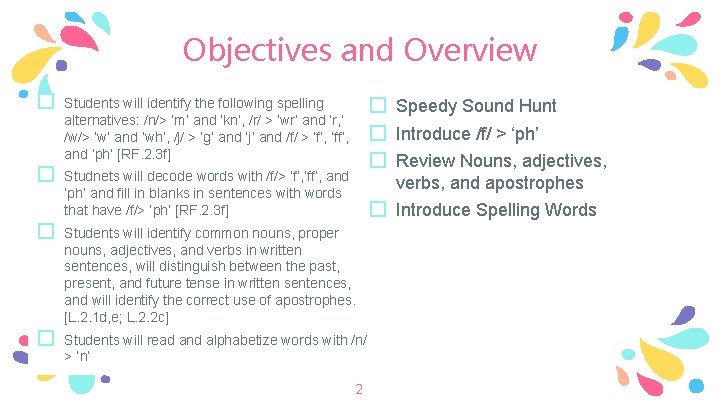 Unit 6 Lesson 1 Objectives and Overview Students