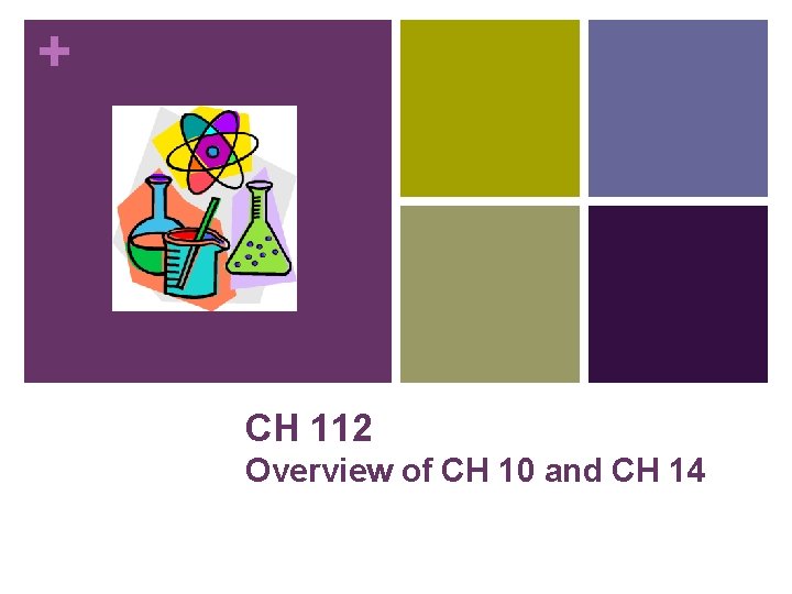 CH 112 Overview of CH 10 and CH