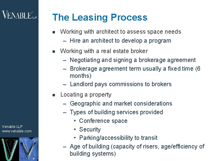 Presentation to District of Columbia Bar Commercial Real