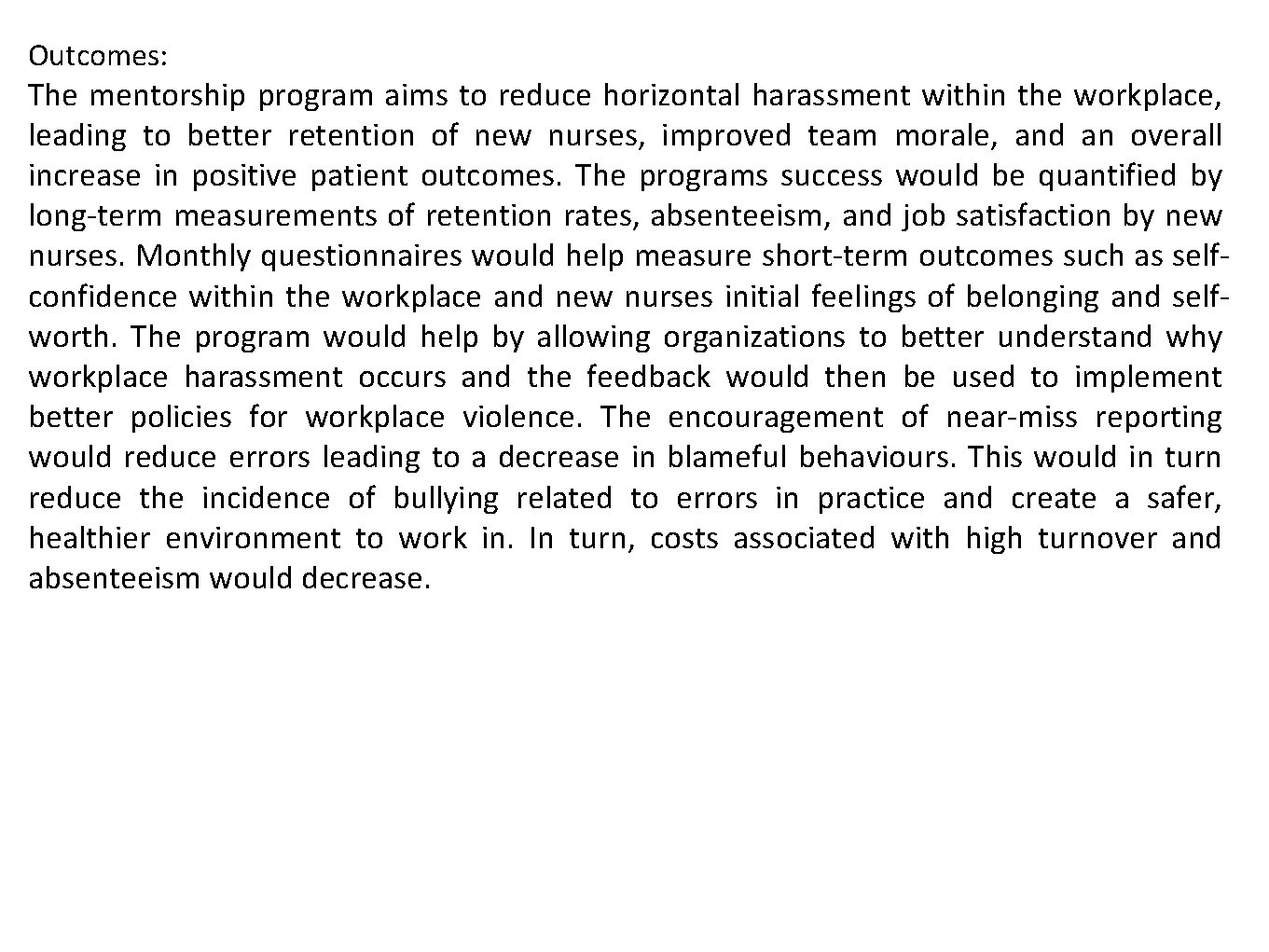 Mentorship to Eliminate Horizontal Violence Abuse and Bullying