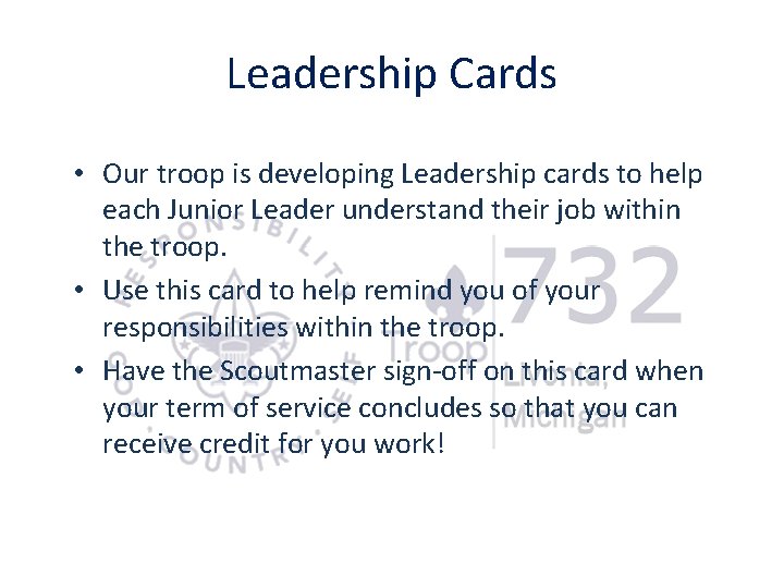 Junior Leadership Training March 2009 For Scouts beginning