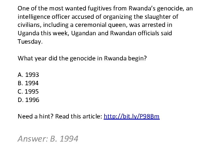 One of the most wanted fugitives from Rwandas