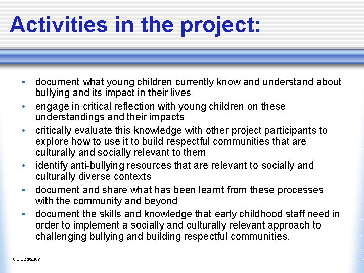 Building safe and respectful communities childs voices in