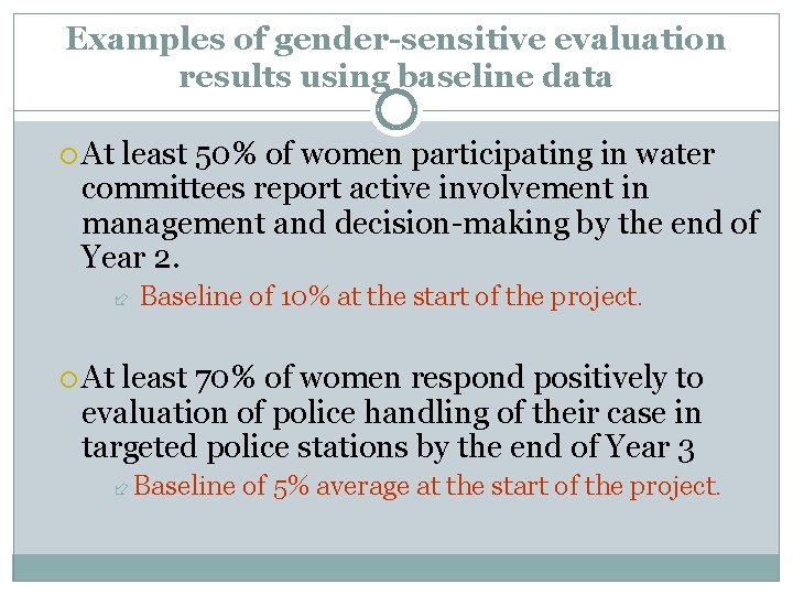 GENDERSENSITIVE MONITORING AND Module D EVALUATION Review of