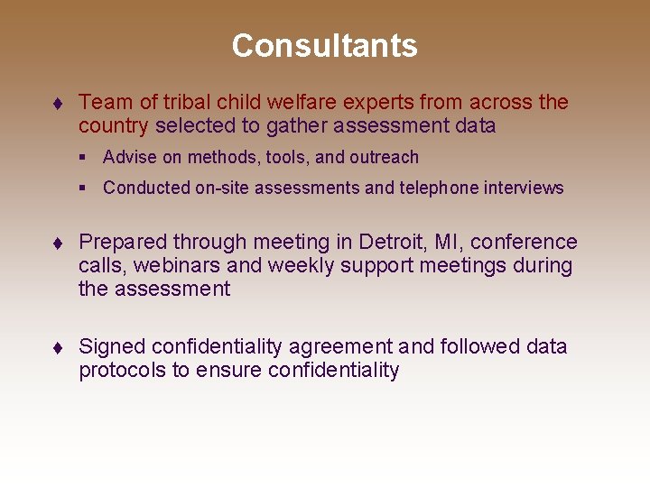 National Child Welfare Resource Center for Tribes Preliminary
