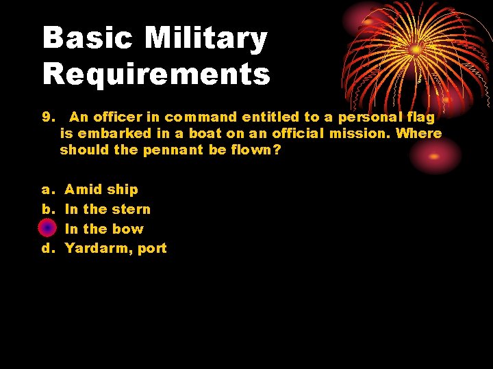 Basic Military Requirements Chapter 4 Quiz Basic Military