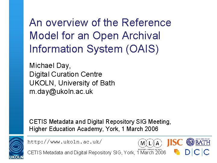 An overview of the Reference Model for an