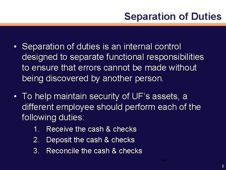CASH and CHECK HANDLING TUTORIAL Treasury Management Finance